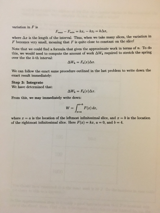 Solved III. The Method Applied to Work Done by A Spring 12.5 | Chegg.com