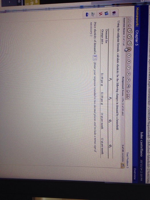 Solved Using the midpoint formula, calculate elasticity for | Chegg.com