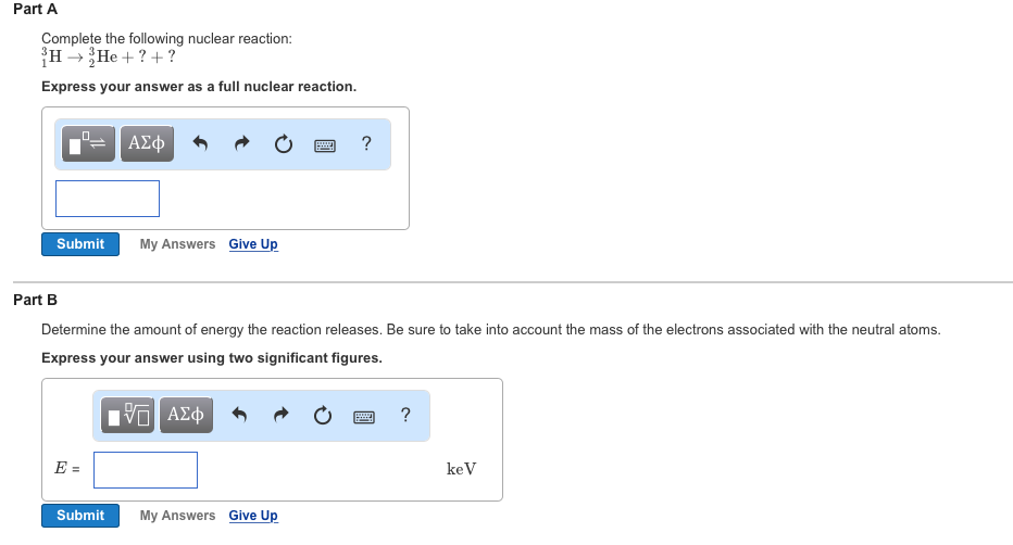 Solved Part A Complete the following nuclear reaction: | Chegg.com