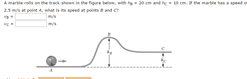 Solved A marble rolls on the track shown in the figure | Chegg.com