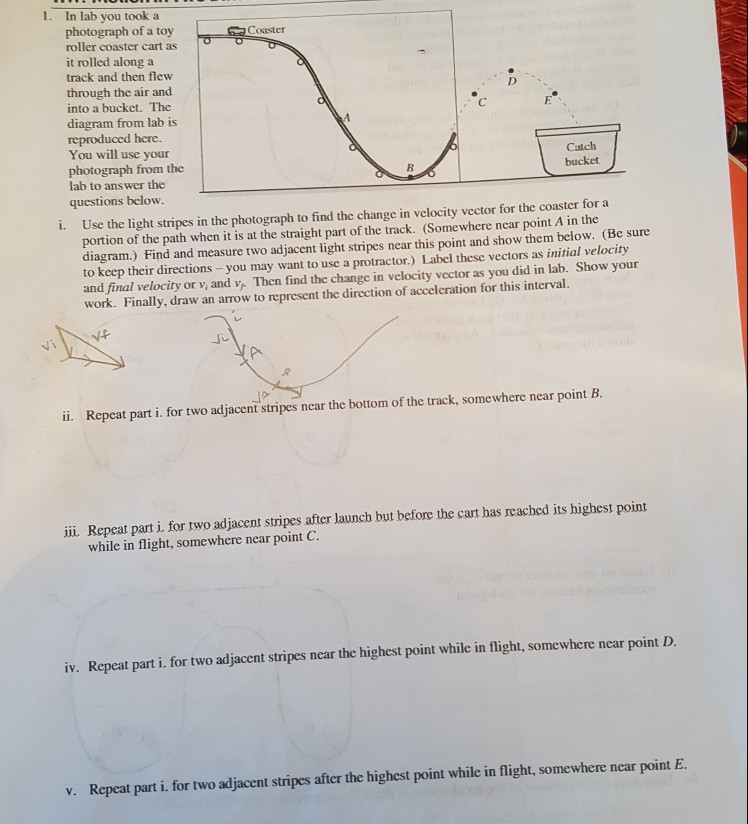 Solved 1. In lab you took a photograph of a toy roller | Chegg.com
