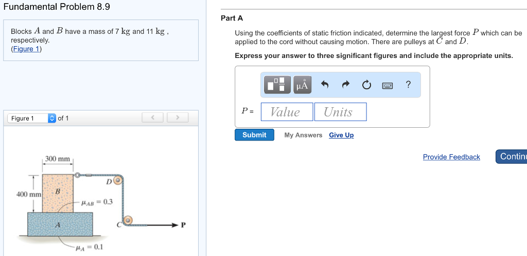 Solved Fundamental Problem 8.9 Part A Blocks A and B have a | Chegg.com