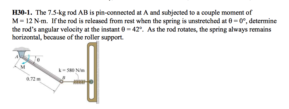Solved The 7.5-kg rod AB is pin-connected at A and subjected | Chegg.com