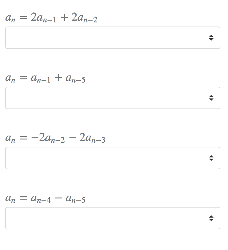 Solved Match the given recurrence relation to its | Chegg.com