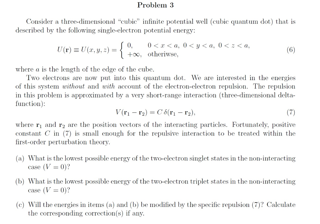 Solved Consider a three-dimensional "cubic" infinite | Chegg.com