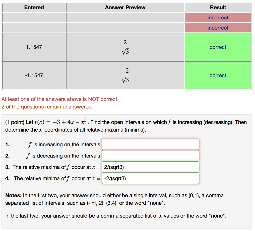 Solved Answer Preview Result incorrect incorrect Entered | Chegg.com