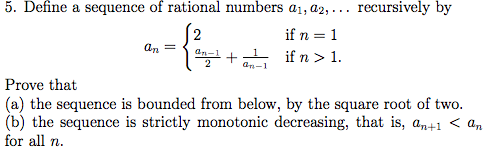 Solved Define a sequence of rational numbers a_1, a_2, ... | Chegg.com
