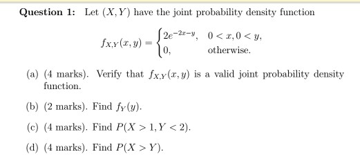 Solved Let (X, Y) have the joint probability density | Chegg.com