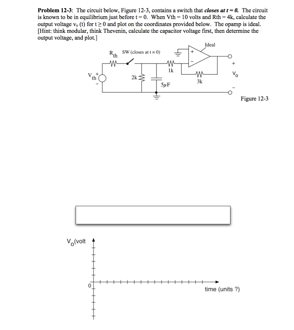 Solved The circuit below, Figure 12-3, contains a switch | Chegg.com