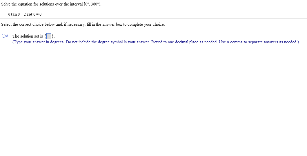 Solved Solve the equation for solutions over the interval [0 | Chegg.com