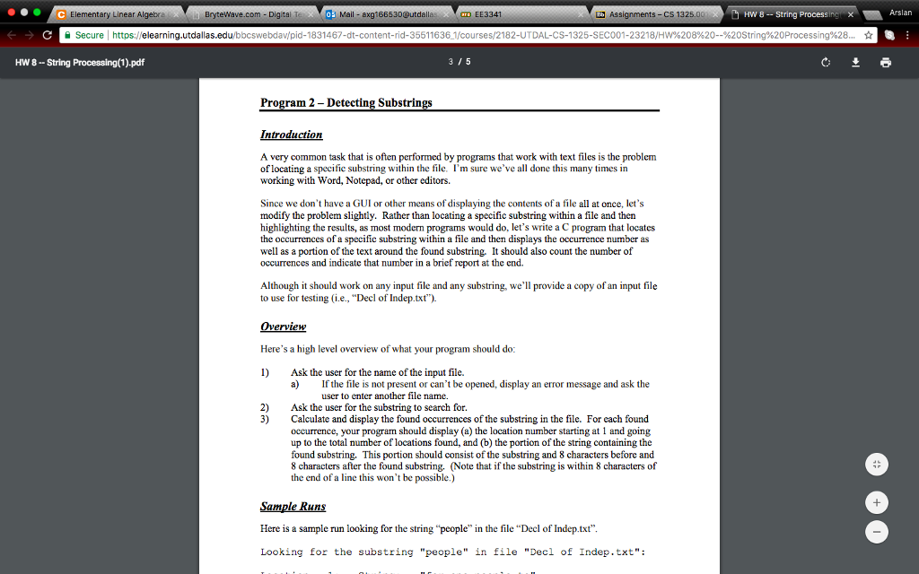 Solved C Elementary Linear Algebra ?n m EE3341 Hw 8 -String | Chegg.com