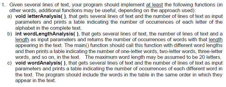Solved Given several lines of text, your program should | Chegg.com