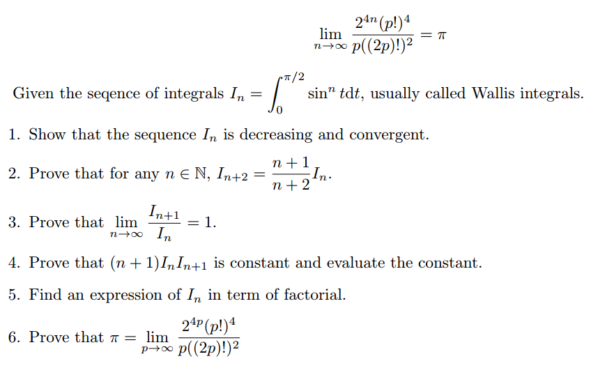 Solved Step by step proof of wallis integral, can someone | Chegg.com