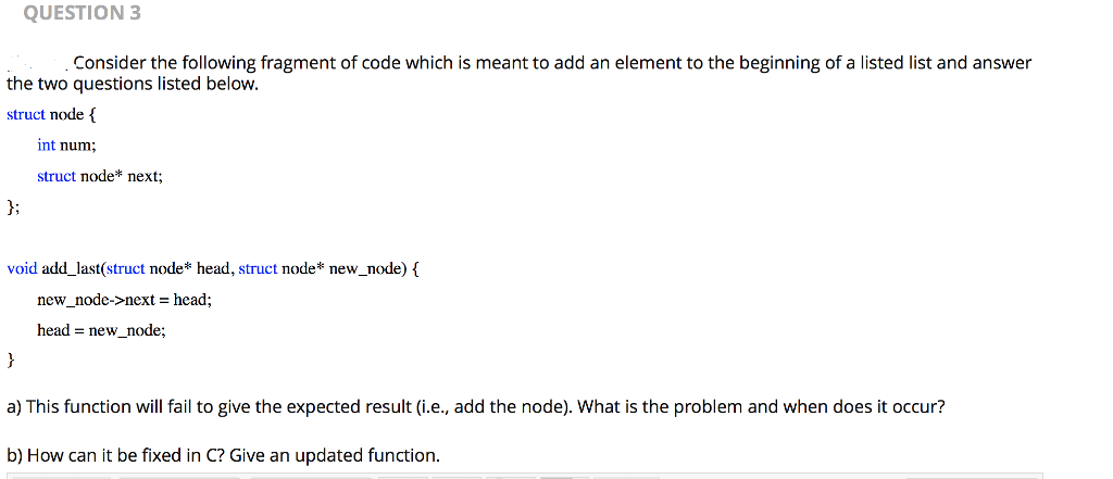 Solved Consider the following fragment of code which is | Chegg.com