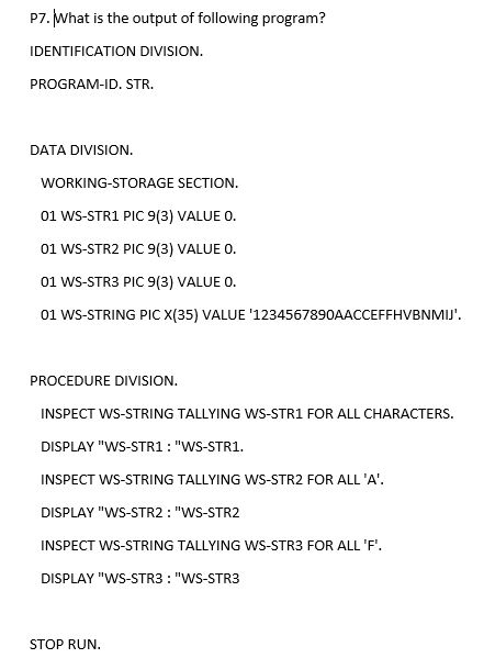 Solved What is the output of following program? | Chegg.com