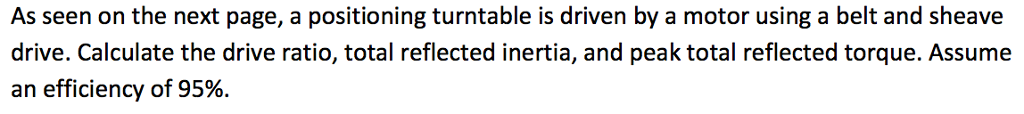 Solved As seen on the next page, a positioning turntable is | Chegg.com