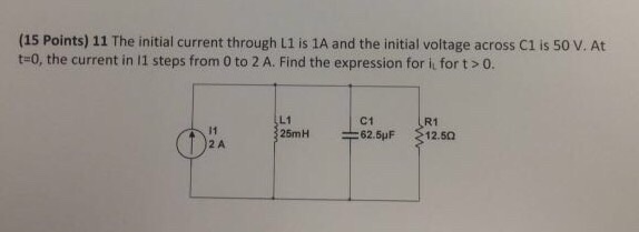 Solved The initial current through L1 is 1A and the initial | Chegg.com