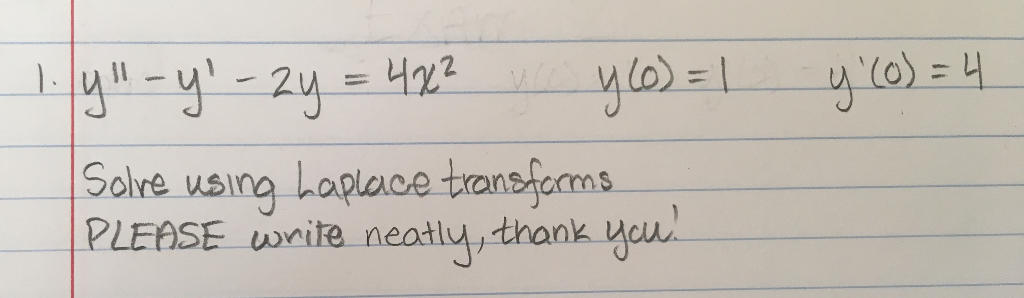 Solved Solve The Following Second Order Linear
