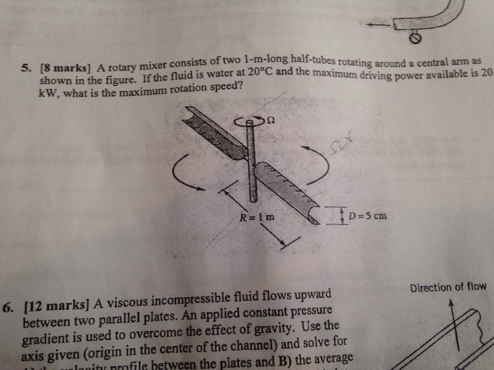 Solved A rotary mixer consists of two 1-m-long half-tubes | Chegg.com
