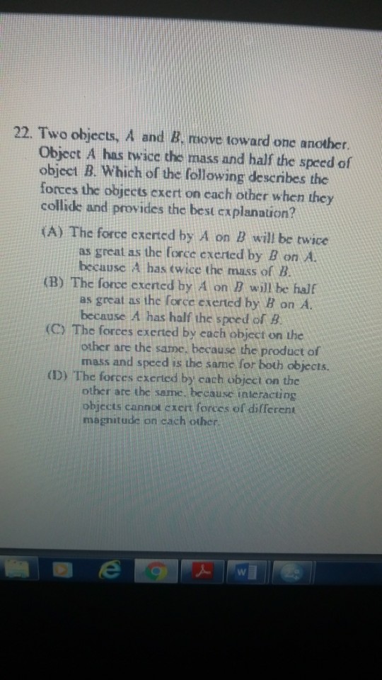 Solved 22 Two Objects A And B Move Toward One Another