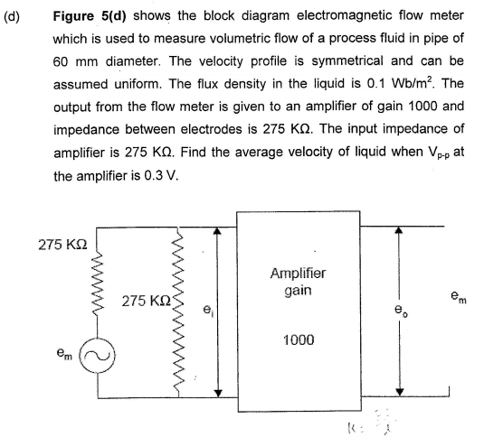 Block Diagram Of Magnetic Flow Meter Solved (a) Draw And Exp