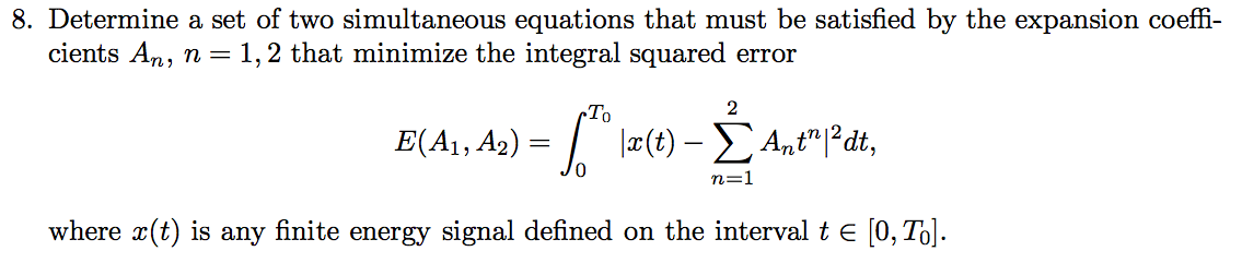 Solved Determine a set of two simultaneous equations that | Chegg.com