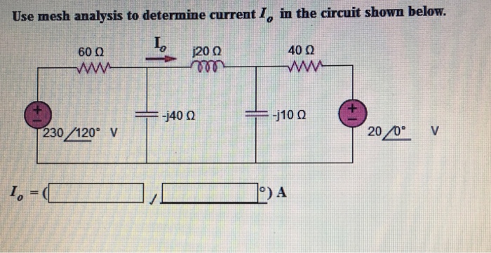 Solved Use mesh analysis to determine current I_o in the | Chegg.com