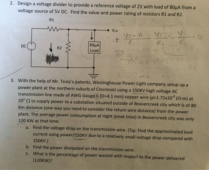 Solved Design a voltage divider to provide a reference | Chegg.com