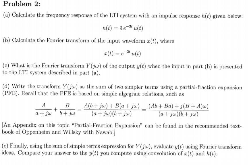 Solved Problem 2: (a) Calculate the frequency response of | Chegg.com