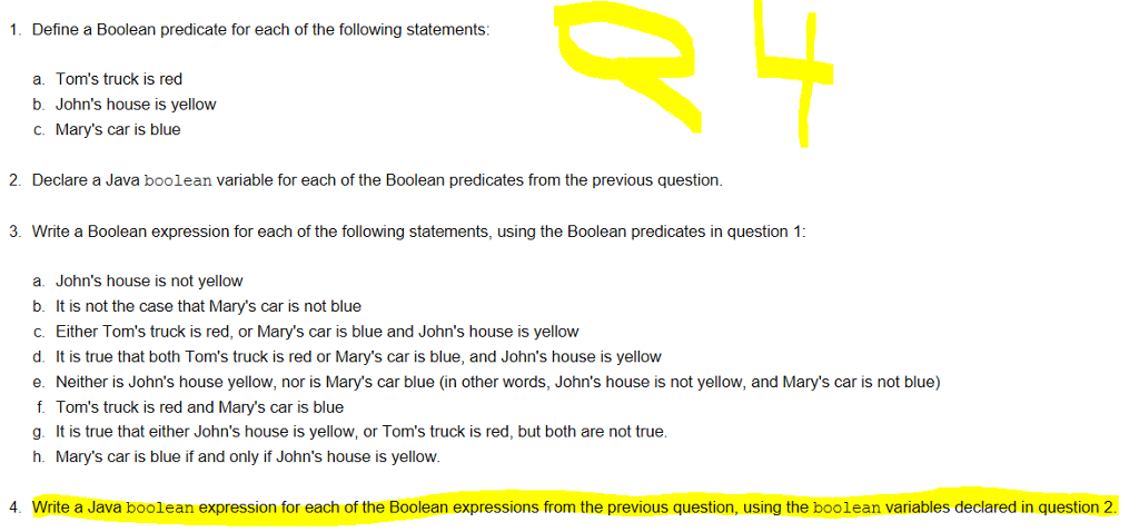 Solved 1. Define a Boolean predicate for each of the | Chegg.com