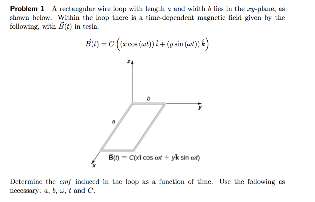 Solved Problem 1 A Rectangular Wire Loop With Length A And