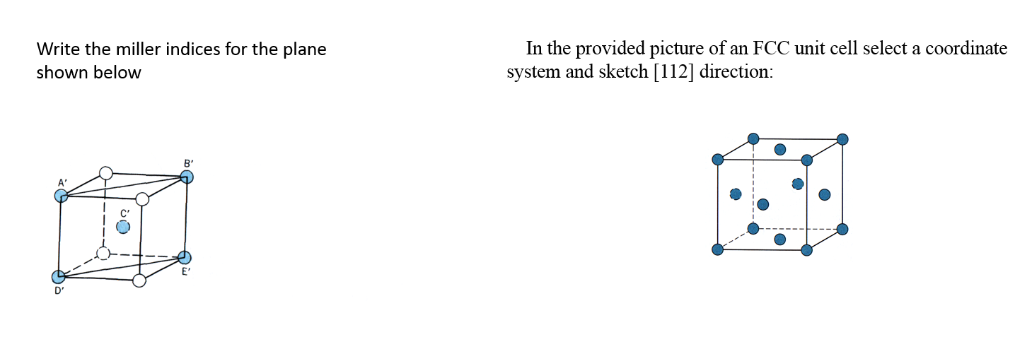 Solved 1- Write the miller indices for the plane shown below | Chegg.com