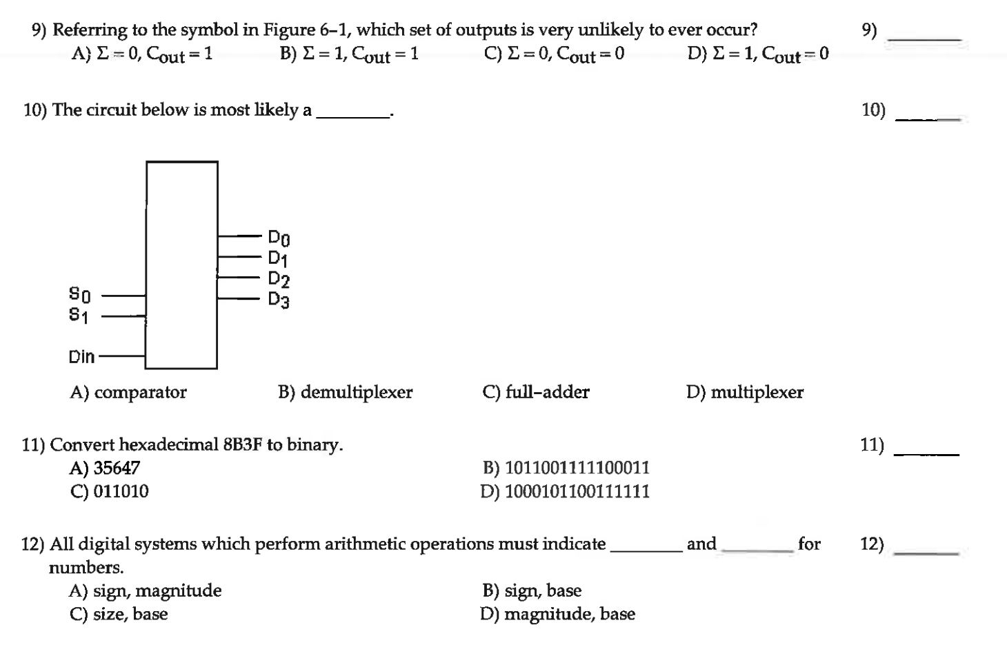 Solved 9) Referring to the symbol in Figure 6-1, which set | Chegg.com