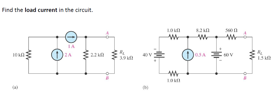 Solved Find the load current in the circuit. | Chegg.com