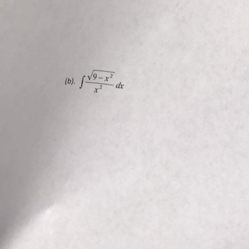 Solved Evaluate the integral integral squareroot 9 - | Chegg.com
