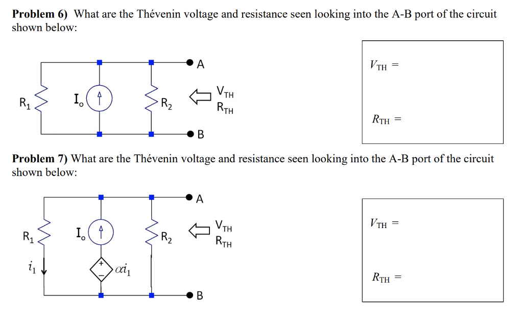 Solved Problem 6) What are the Thévenin voltage and | Chegg.com