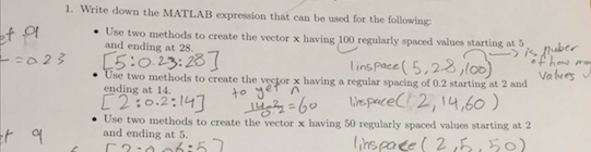 Solved 1 Write Down The Matlab Expression That Can Be Used