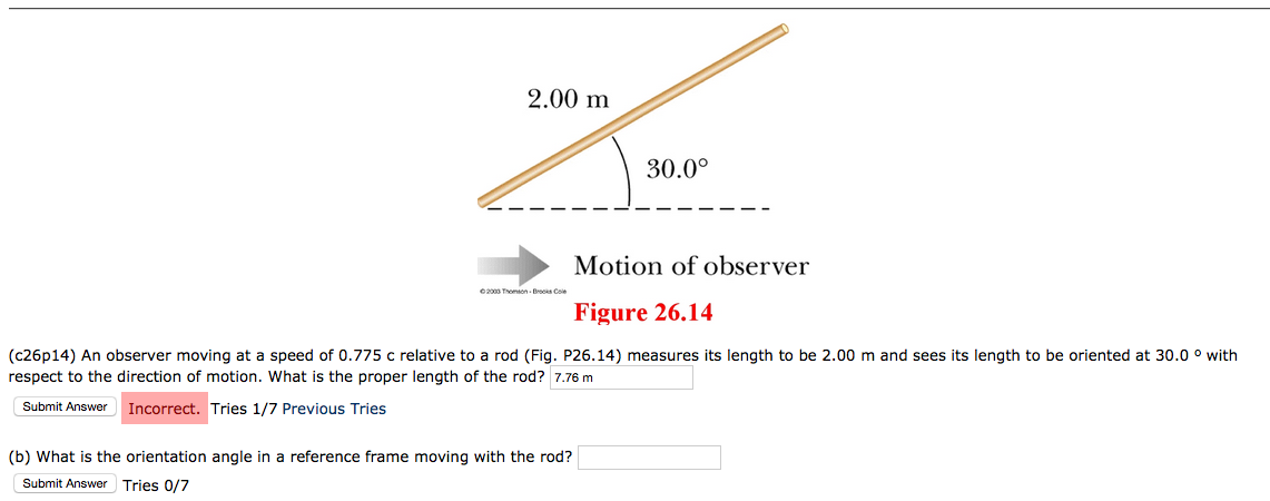 Solved a) What is the proper length of the rod? b) What is | Chegg.com