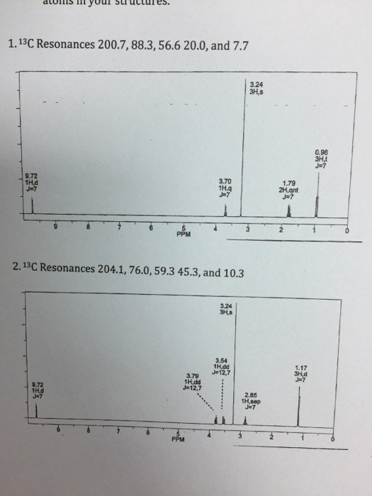 Solved draw the structure that corresponds to the data, | Chegg.com