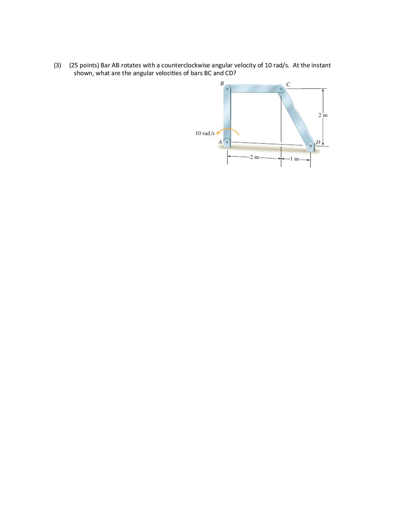 Solved (3) (25 points) Bar AB rotates with a | Chegg.com Solved (3) (25 points) Bar AB rotates with a | Chegg.com
