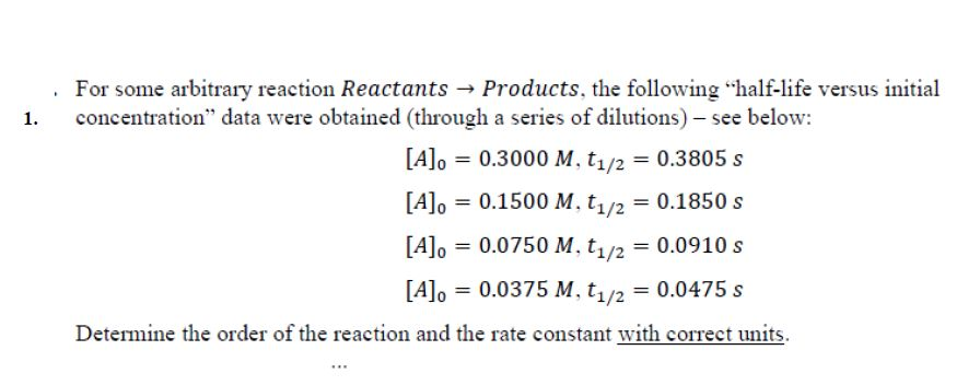 Solved . For some arbitrary reaction Reactants -> Products, | Chegg.com