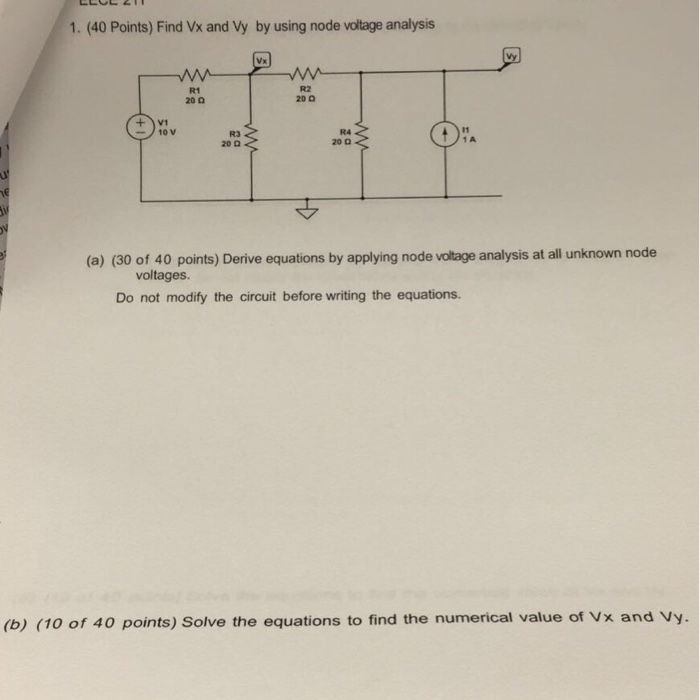 Solved Find Vx and Vy using mesh analysis according to the | Chegg.com