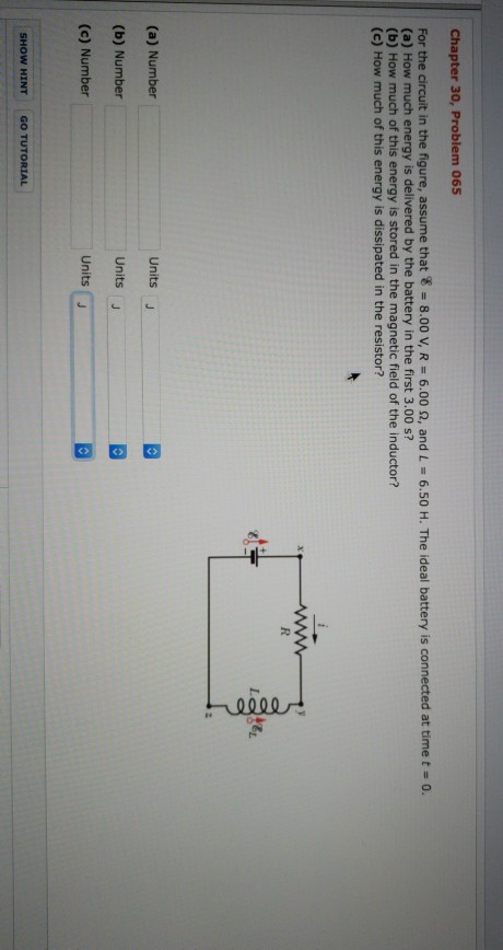 Solved Chapter 30, Problem 065 For the circuit in the | Chegg.com