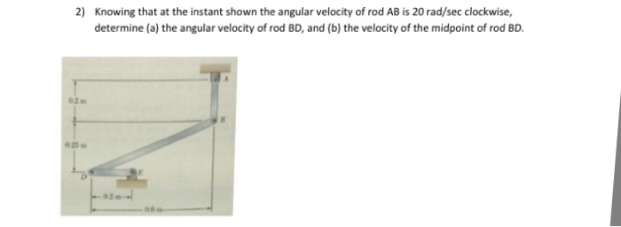 Solved Knowing that at the instant shown the angular | Chegg.com