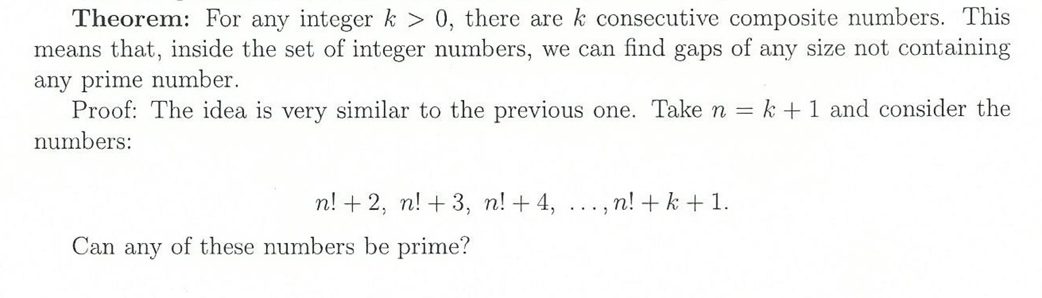 Solved For any integer k > 0, there are k consecutive | Chegg.com