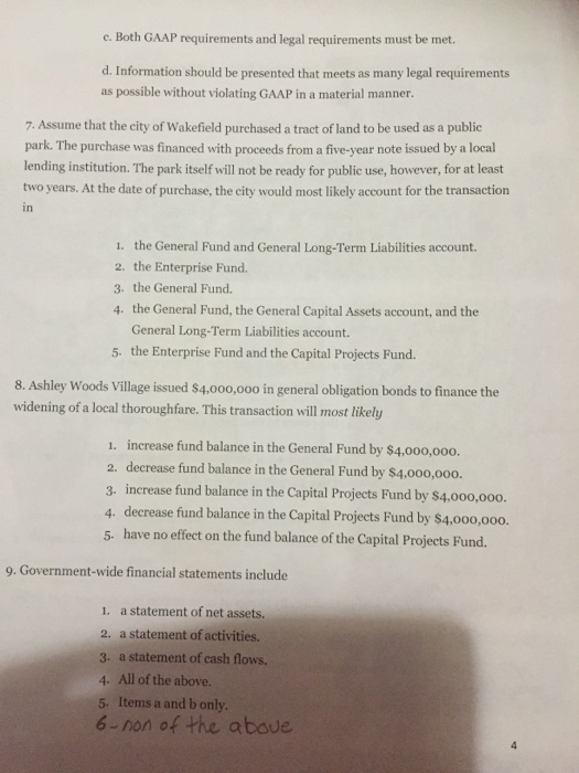 Solved E Both GAAP Requirements And Legal Requirements Must Chegg