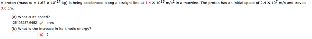 Solved A proton (mass m = 1.67 10-27 kg) is being | Chegg.com
