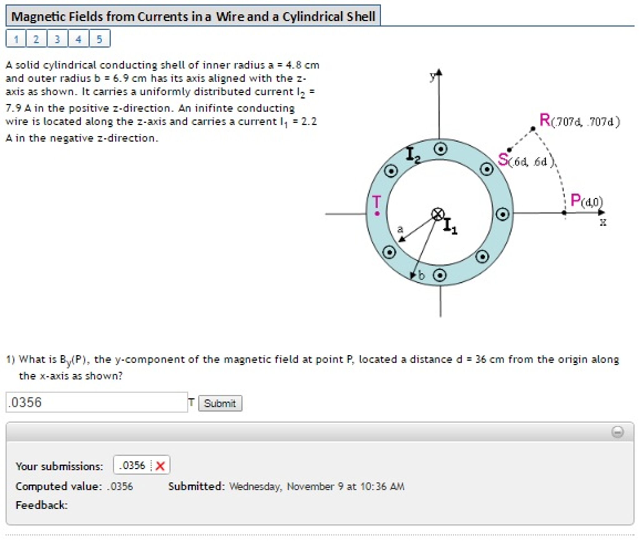 Solved Magnetic Fields from Currents in a Wire and a | Chegg.com