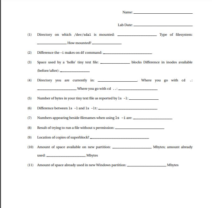 Solved Lab 6 File Systems A Brief Note About Type Setting Chegg