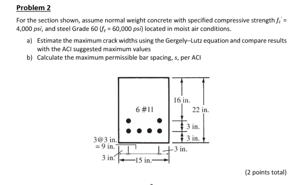 Solved Problem2 For the section shown, assume normal weight | Chegg.com